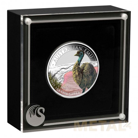 1oz EMU australien coloré argent | 2025